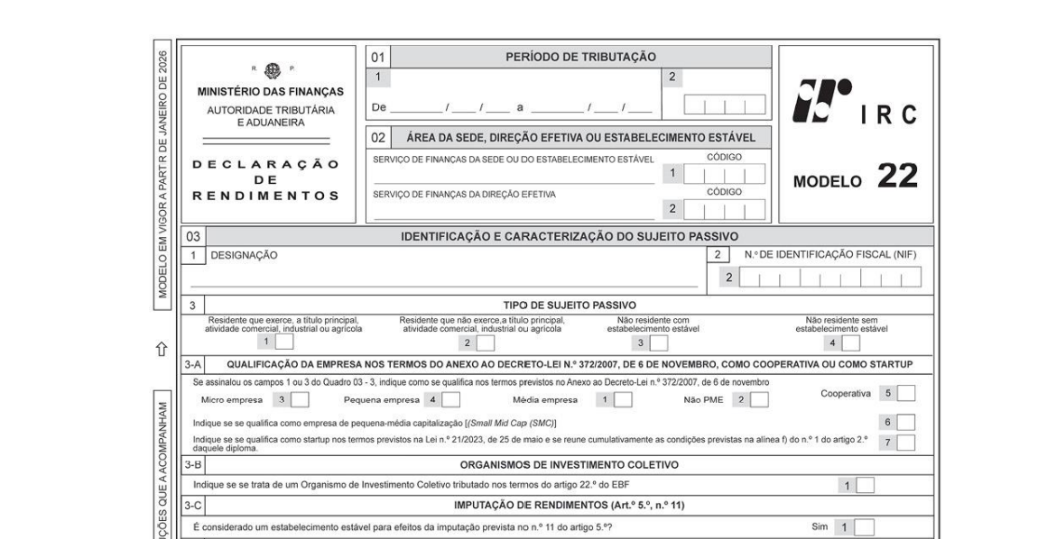Conheça o Modelo 22 (IRC), anexos e instruções de preenchimento para ...